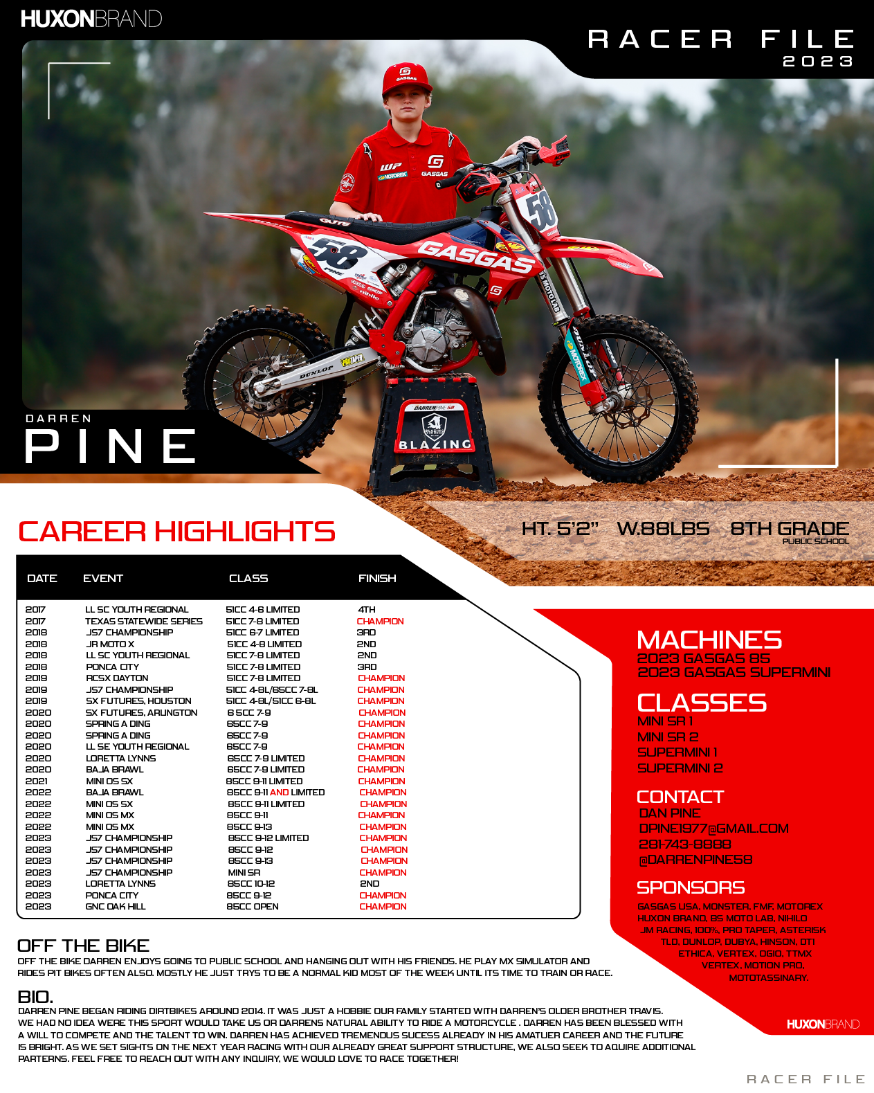 RACER RESUME VERSION 2 | Huxon Brand