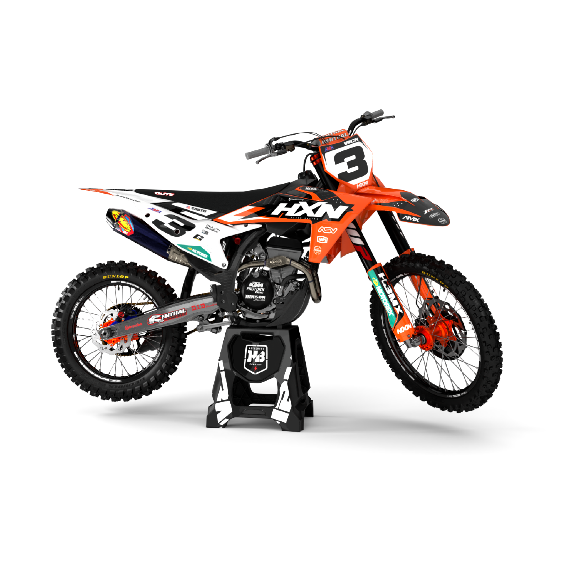 HB KTM Dash White Graphics kit | Huxon Brand